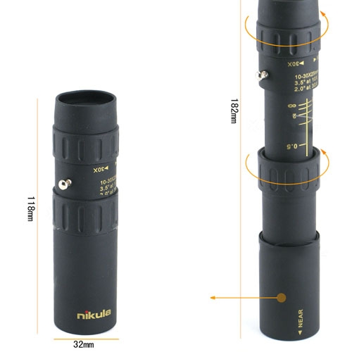 Nikula 10 - 30 x 25 High Power Pockedt-Size Monocular Telescopes ...